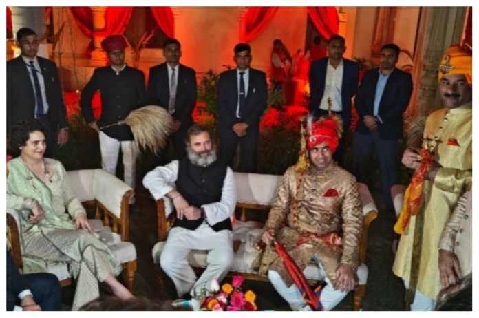 Alwar: पूर्व केंद्रीय मंत्री की बेटी की शादी में शामिल हुए प्रियंका-राहुल