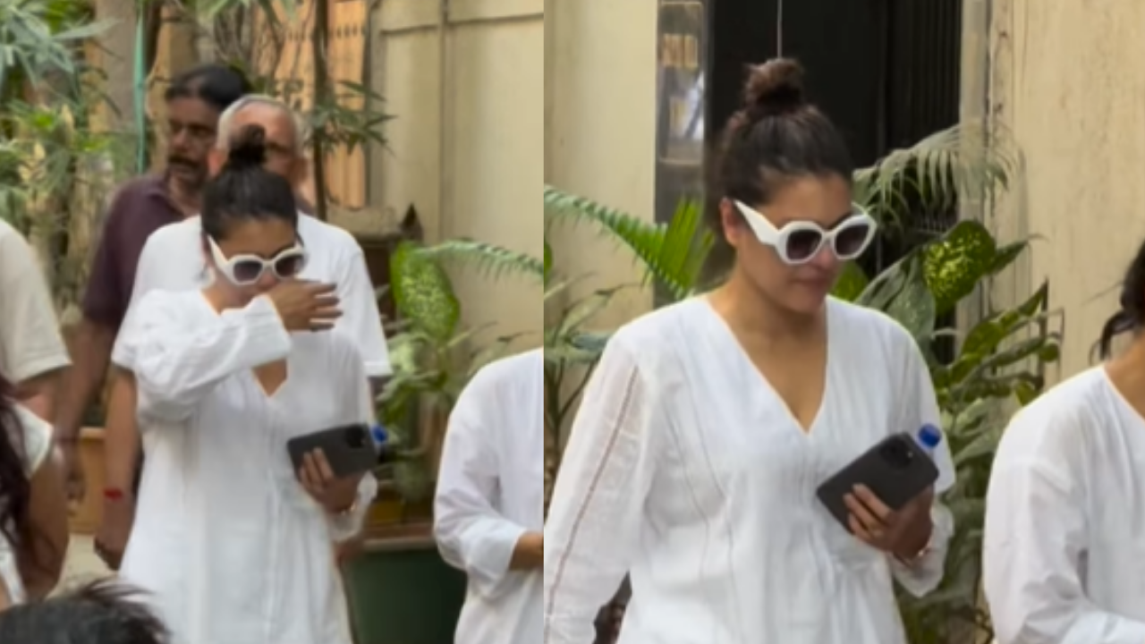 चाचा Deb Mukherji की अंतिम विदाई में Kajol के छलके आंसू, भाई आयान का ...