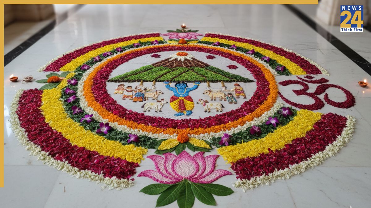 Govardhan Puja Rangoli Design: गोवर्धन पूजा के दिन AI से लें रंगोली ...
